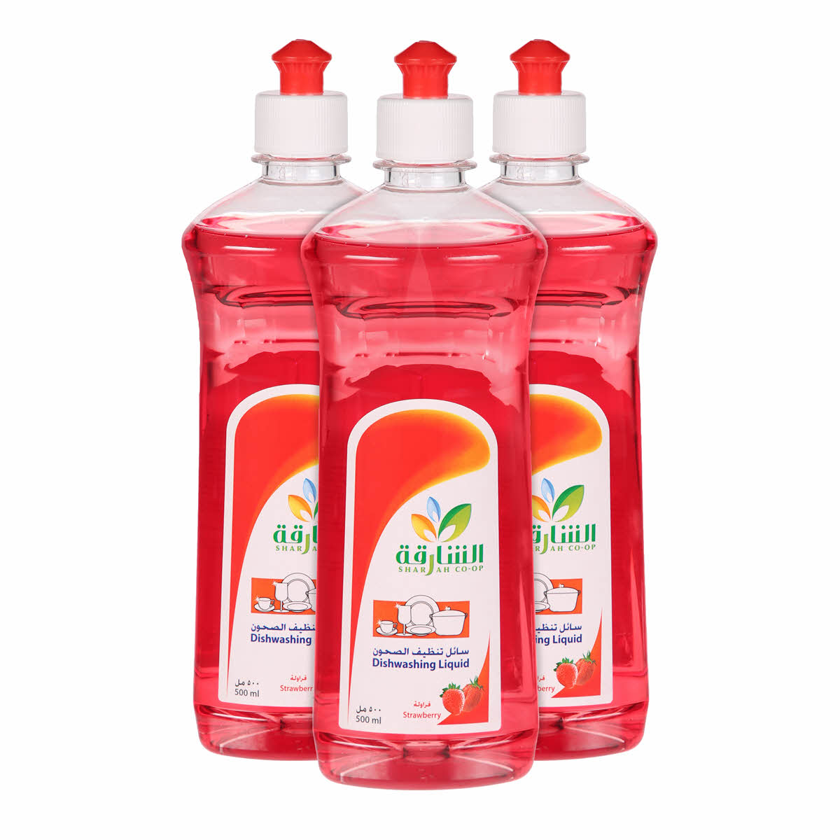 Sharjah Co Op Dishwash Liquid Strawberry 500ml × 3pcs Sharjah Co Operative Society